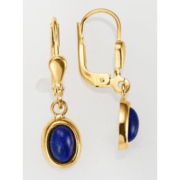 Paar Ohrhänger Lady, gold (gelbgold 375), Ohrringe, Damen, Lapis ct, Metall