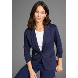 Kangaroos Damen Sweatblazer, blau, Gr. 32, unifarben, Piqué, Obermaterial: 60% Baumwolle, 40% Polyester, Blazer, aus weichem Piqué - NEUE KOLLEKTION
