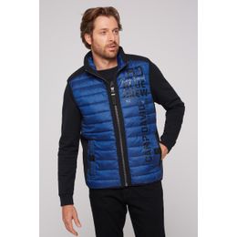 CAMP DAVID Herren Steppweste, blau, Gr. 4XL, bedruckt, Material Vorderteil + R&uuml;ckenteil: 100% Polyester, Material Seitenteil + Passe: 94% Polyester,
