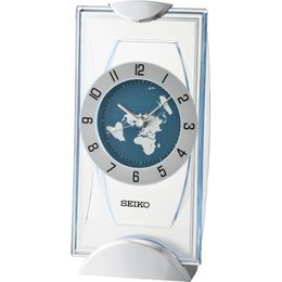 Seiko Tischuhr "Globus, QXG152S", silber, Tischuhren, Quarzuhr, Wohnzimmer, Esszimmer, Arbeitszimmer, Büro, Acrylglas