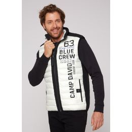 CAMP DAVID Herren Steppweste, grau, Gr. XXXL, bedruckt, Material Vorderteil+ R&uuml;ckenteil: 100% Polyester, Material Seitenteil+ Passe: 94% Polyester,