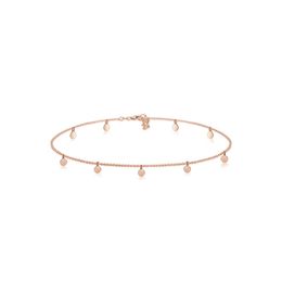 Elli Damen Collier "Choker Plättchen Coins Matt 925 Silber", 36, ohne Stein, Silber 925 (Sterlingsilber), L: 36, rosa, Silber 925 (Sterlingsilber),