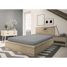 Spannbettlaken SETEX, B:180cm L:200cm, grau, Feinbiber, Obermaterial: 100% Baumwolle, Bettlaken, "GOTS Feinbiber Spannbettlaken", aus zertifizierter