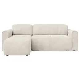 Ecksofa Inosign "Ecksofa Zacharia wahlweise mit Bettfunktion, BxTxH 250x166x86 cm", weiß, B:250cm H:86cm T:166cm, 100% Polyester, Sofas, L-Form mit Wellenunterfederung, Recamiere beidseitig montierbar