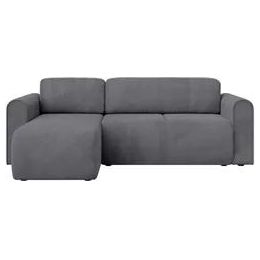 Ecksofa Inosign "Ecksofa Zacharia wahlweise mit Bettfunktion, BxTxH 250x166x86 cm", grau, B:250cm H:86cm T:166cm, 100% Polyester, Sofas, L-Form mit Wellenunterfederung, Recamiere beidseitig montierbar