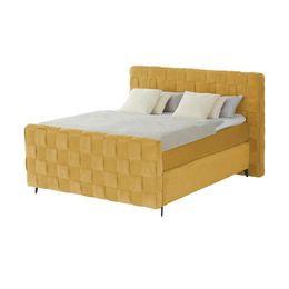 Wohnwert Boxspringbett Tefla ¦ gelb ¦ Maße (cm): B: 222 H: 132,5