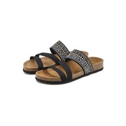 Lascana Pantolette 'Mule, Sandale, offener Schuh, Sommerschuh,' schwarz Gr. 37 für Damen. Mit Glitzersteine