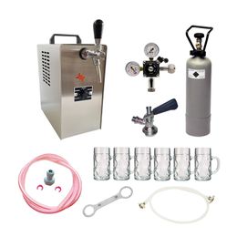 ich-zapfe Komplett Set - Zapfanlage JET 30 Bierkoffer, Durchlaufk&uuml;hler 1-leitig Trockenk&uuml;hler, bis zu 35 Liter/h, inkl. Biergl&auml;ser ISAR 0,3 Liter 6 Stk., Zapfkopf:Dreikant