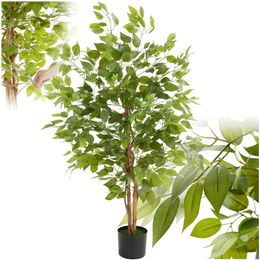 TecTake&reg; K&uuml;nstlicher Ficusbaum, verschiedene Gr&ouml;&szlig;en, mit viel Volumen, stabiler Kunststoff-Blumentopf