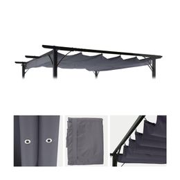 Ersatzbezug 370x300cm f&uuml;r Dach Pergola Pavillon MCW-C42 3,5x3,5m ~ grau