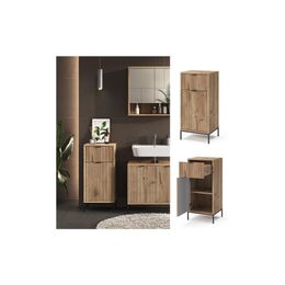 VICCO Midischrank Eliza Viking Oak 40 x 87 cm mit T&uuml;r und Schublade