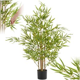 TecTake&reg; K&uuml;nstlicher Bambusbaum, verschiedene Gr&ouml;&szlig;en, viel Volumen, stabiler Kunststoff-Blumentopf
