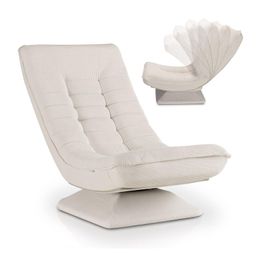 Juskys Relaxsessel Korsika - ergonomisch, 360&deg; drehbar, 5-lagige Polsterung, klappbar - Cord Beige