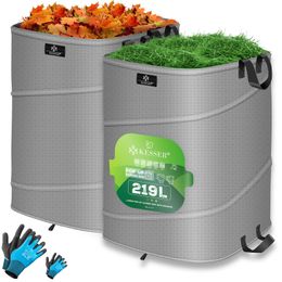 Kesser&reg; Pop-Up-Gartensack Laubsack Gartenabfallsack inkl. Handschuhe Selbststehend mit Griffen Stabil Robust & Faltbar Laubs&auml;cke Rasenschnitt Gartens&auml;cke f&uuml;r Gartenabf&auml;lle Gr&uuml;nschnitt