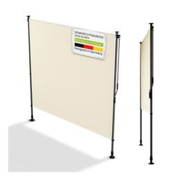 Juskys Senkrechtmarkise Barbados 200x310 cm - Sonnenschutz h&ouml;henverstellbar, ohne Bohren - Beige