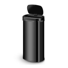 Juskys Automatik M&uuml;lleimer mit Sensor 70L - Abfalleimer mit elektrischem Deckel rechteckig - Schwarz