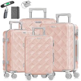 Kesser&reg; Reisekoffer Set 4-teilig Kofferset ABS Hartschalenkoffer mit Zahlenschloss, Kofferwaage & Reisebrieftasche 360&deg; Rollen Handgep&auml;ck & gro&szlig;e Koffer f&uuml;r Business & Reise Trolley
