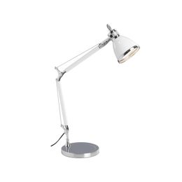 Brilliant Lampe Octavia Tischleuchte chrom/wei&szlig; 1x A60, E27, 40W, geeignet f&uuml;r Normallampen (nicht enthalten) Mit Schnurzwischenschalter