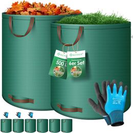 Kesser&reg; Gartensack Set Laubsack Gartenabfallsack inkl. Handschuhe - Selbststehend 4 Griffe Stabil Robust & Faltbar - Laubs&auml;cke Rasenschnitt Gartens&auml;cke f&uuml;r Gartenabf&auml;lle Gr&uuml;nschnitt