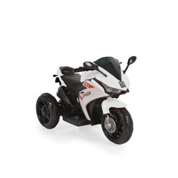 Moni Kinder Elektromotorrad Hurricane drei R&auml;der, Musikfunktion, R&uuml;ckw&auml;rtsgang wei&szlig;