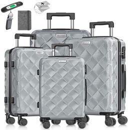 Kesser&reg; Reisekoffer Set 4-teilig Kofferset ABS Hartschalenkoffer mit Zahlenschloss, Kofferwaage & Reisebrieftasche 360&deg; Rollen Handgep&auml;ck & gro&szlig;e Koffer f&uuml;r Business & Reise Trolley