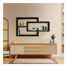 TRAUMM&Ouml;BEL Wandregal KARO Schweberegal Schwarz