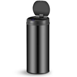 Juskys Automatik M&uuml;lleimer mit Sensor 50L - Abfalleimer mit elektrischem Deckel f&uuml;r K&uuml;che - Schwarz