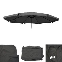 MCW Ersatz-Bezug f&uuml;r Sonnenschirm Carpi Pro, Gastronomie Marktschirm mit Volant &Oslash; 5m, Polyester ~ anthrazit
