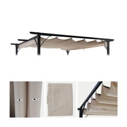 Ersatzbezug 370x300cm f&uuml;r Dach Pergola Pavillon MCW-C42 3,5x3,5m ~ creme
