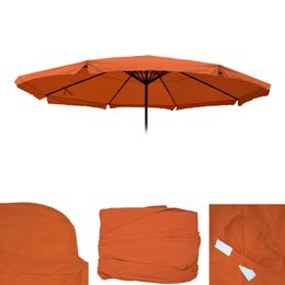 MCW Ersatz-Bezug f&uuml;r Sonnenschirm Carpi Pro, Gastronomie Marktschirm mit Volant &Oslash; 5m, Polyester ~ terracotta