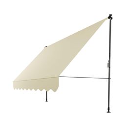 Juskys Klemmmarkise Kapstadt 300x120 cm - H&ouml;henverstellbar, ohne Bohren, wasserabweisend - Beige