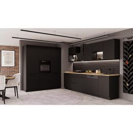 K&uuml;chen-Preisbombe K&uuml;che SIENA LOFT - 280 + 180 cm K&uuml;chenzeile K&uuml;chenblock Einbauk&uuml;che Schwarz matt