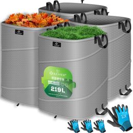 Kesser&reg; Pop-Up-Gartensack Laubsack Gartenabfallsack inkl. Handschuhe Selbststehend mit Griffen Stabil Robust & Faltbar Laubs&auml;cke Rasenschnitt Gartens&auml;cke f&uuml;r Gartenabf&auml;lle Gr&uuml;nschnitt