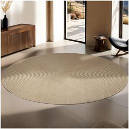 TecTake&reg; Geflochtener Teppich, &Oslash; 160 cm, aus Jute- und Kunstfasern, strapazierf&auml;hig und pflegeleicht