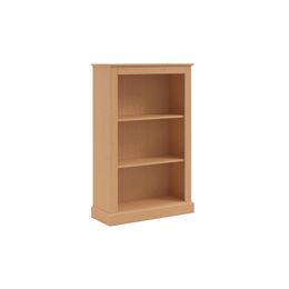 Bücherregal Home Affaire "Liotta", beige (natur gebeizt, gewachst), B:77cm H:120cm T:31cm, Massivholz, Regale, Mit Sockel und 2 Regalböden