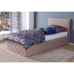 Polsterbett, beige (sand), B:190cm L:212cm, Bezug Bett: Microfaser (100% Polyester);Bonnell-Federkernmatratze: 51% Polypropylen, 39% Polyester, 10% Baumwolle;Kaltschaummatratze: 100% Polyester, Bezug abnehm- und waschbar bis 60C, Westfalia Schlafkomfort, Betten, inkl. Bettkasten bei Ausführung mit Matratze
