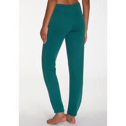 H.I.S. Relaxhose H.I.S, Damen, Gr. 36/38, N-Gr, blau (petrol), Sweatware, Obermaterial: 60% Baumwolle, 40% Polyester, unifarben, Basic, bequem lang, Hosen, mit breitem Bund, Loungewear, Loungeanzug