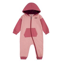 Overall LEVI'S KIDS "Poster Logo", Baby, Gr. 12M (80), N-Gr, pink (pink icing), Stoff, Obermaterial: 80% Baumwolle, 20% Polyester, casual, bequem normal, Rundhals, Langarm Bündchen, Overalls, for Baby BOYS