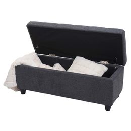 MCW Aufbewahrungs-Truhe Kriens, Sitzbank Bank, Stoff/Textil, 45x114x45cm MVG-zertifiziert ~ dunkelgrau