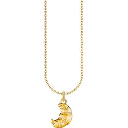 Kette mit Anhänger Thomas Sabo "Croissant-Anhänger, KE2229-413-39-L45V" Gr. 45, gold (gelbgoldfarben), Halsketten, Damen, 45, Silber 925 (Sterlingsilber)