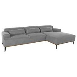 Ecksofa Places of Style "Carlo L-Form", grau, B:285cm H:74cm T:171cm, Sofas, Kopfteilverstellung