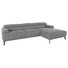 Ecksofa Places of Style "Carlo L-Form", grau, B:285cm H:74cm T:171cm, Sofas, Kopfteilverstellung