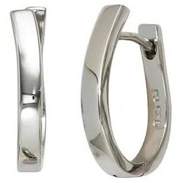 Paar Creolen Jobo, silber (silber 925), Ohrringe, Damen, Silber 925 (Sterlingsilber), 925 Silber