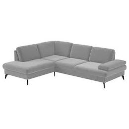 Sit & More Ecksofa SIT & MORE "Morris L-Form, inkl. Sitztiefenverstellung", grau, B:262cm H:82cm T:212cm, 100% Polyester, Sofas, wahlweise mit Armteilverstellung, Bettfunktion & Bettkasten