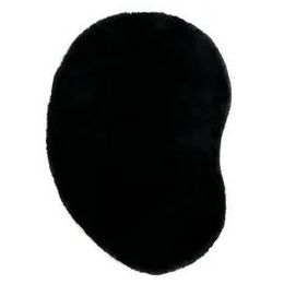 Hochflor-Teppich Bruno Banani "Dana Bean shape, besondere Form, weich, Mikrofaser Teppiche" Gr. 72, schwarz, B:200cm H:30mm L:300cm, Kunstfaser, Teppiche, organische Form, uni, Wohnzimmer, Schlafzimmer, Esszimmer