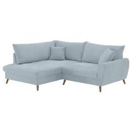 Ecksofa MR. COUCH "Blackburn II L-Form", blau (novaclean avanti 14 blau grau), B:230cm H:71cm T:190cm, Novaclean Avanti (100% Polyester), Sofas, Wahlweise mit Kaltschaumpolsterung bis 140 kg belastbar