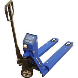 eurokraft pro Paletthubwagen mit Waage, Tragfähigkeit 2200 kg inkl. Drucker, Ziffernschritt 500 g