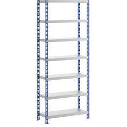 eurokraft basic Universal-Steckregal, stabil, Stahlblechböden, HxBxT 2522 x 1050 x 400 mm, Grundregal