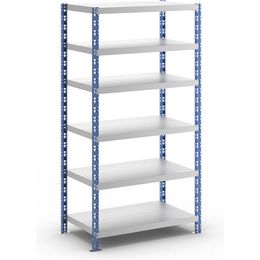 eurokraft basic Universal-Steckregal, stabil, Stahlblechböden, HxBxT 1976 x 1050 x 600 mm, Grundregal