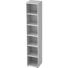 eurokraft pro Büroregal, 5 Fachböden, HxBxT 2156 x 400 x 400 mm, weiß